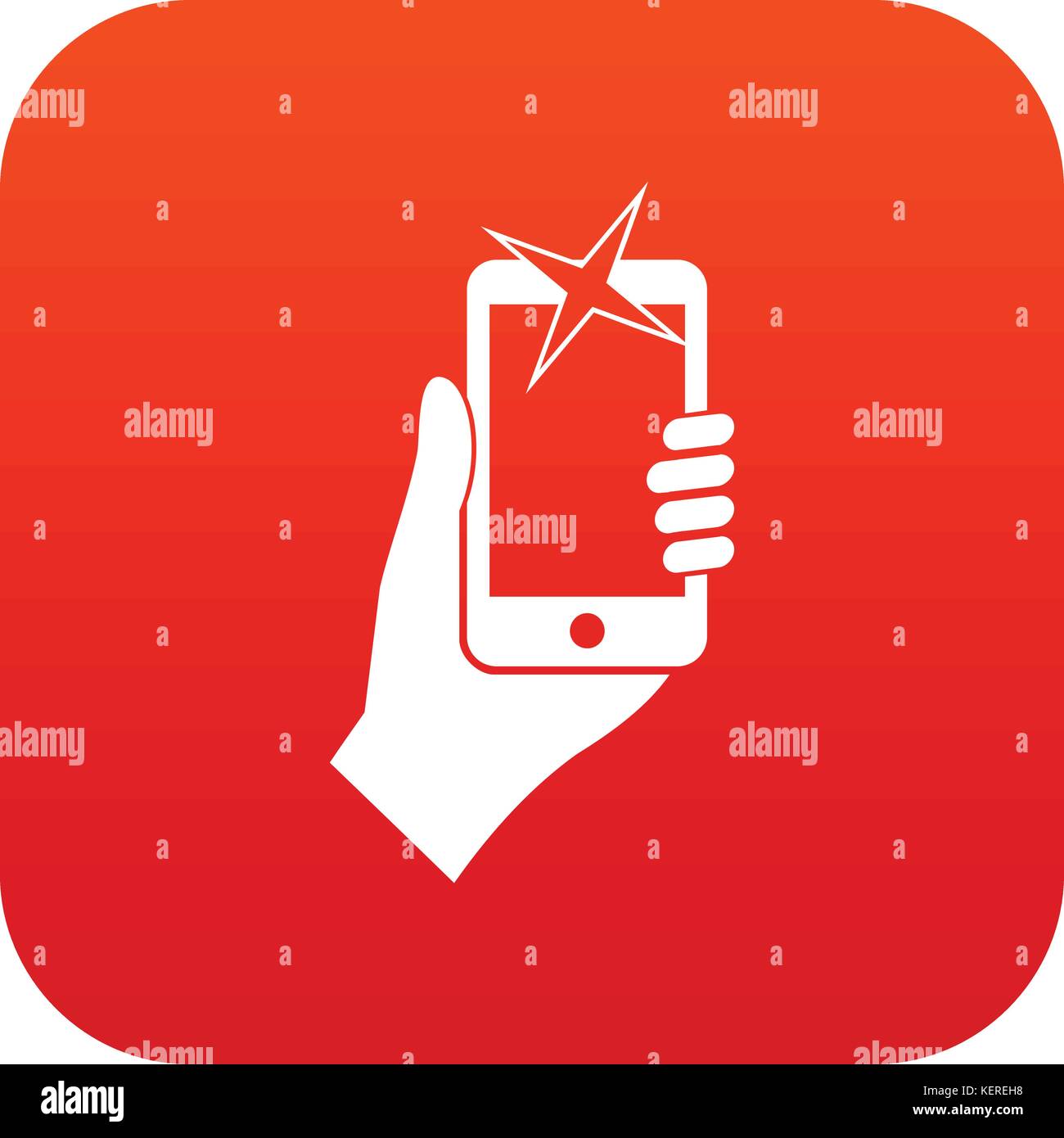 Hand photographed on mobile phone icon digital red Stock Vector Image ...