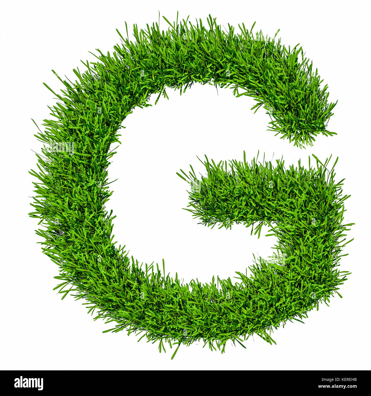 Letter of grass alphabet. 3d illustration Stock Photo - Alamy