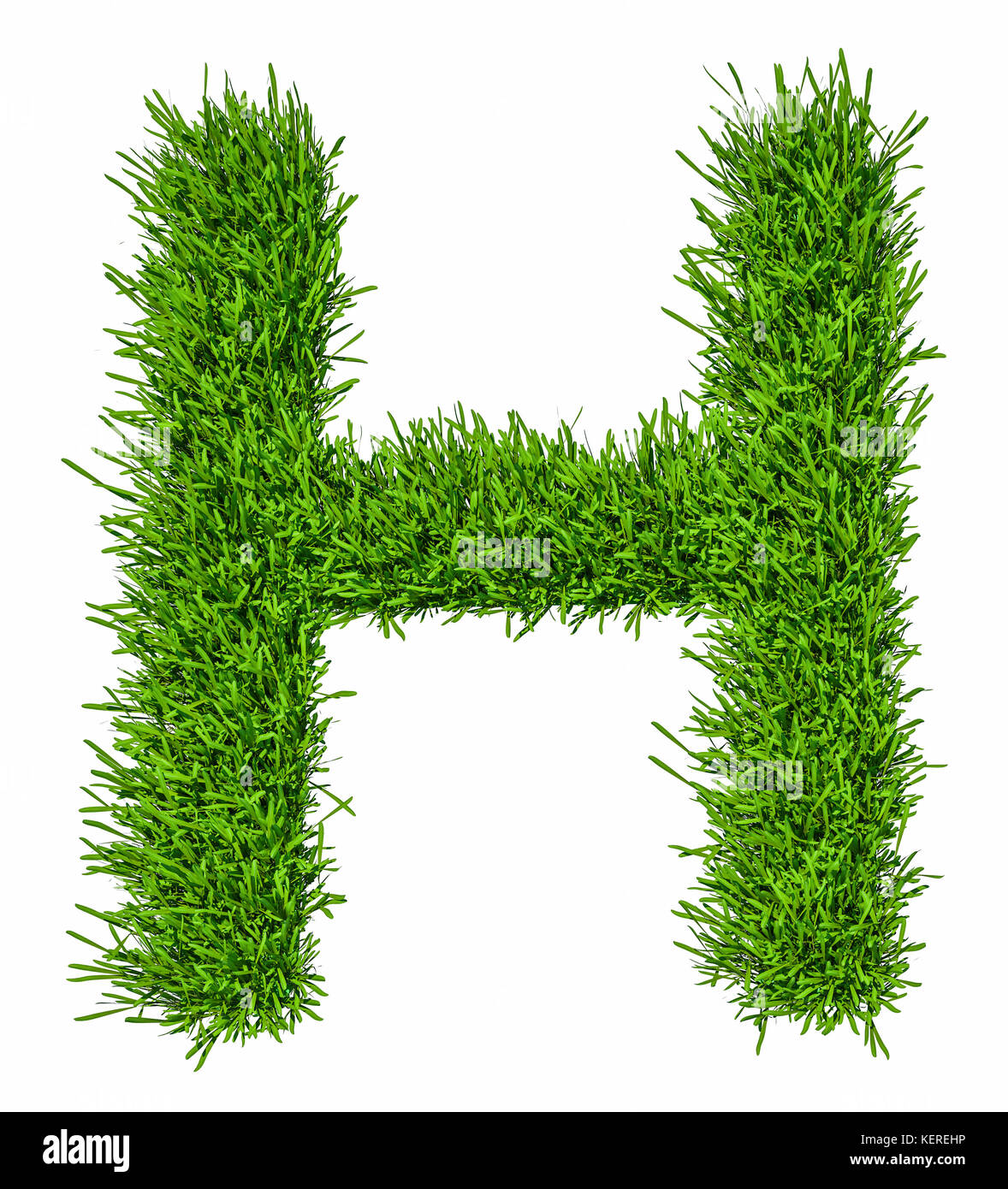 Letter of grass alphabet. 3d illustration Stock Photo - Alamy