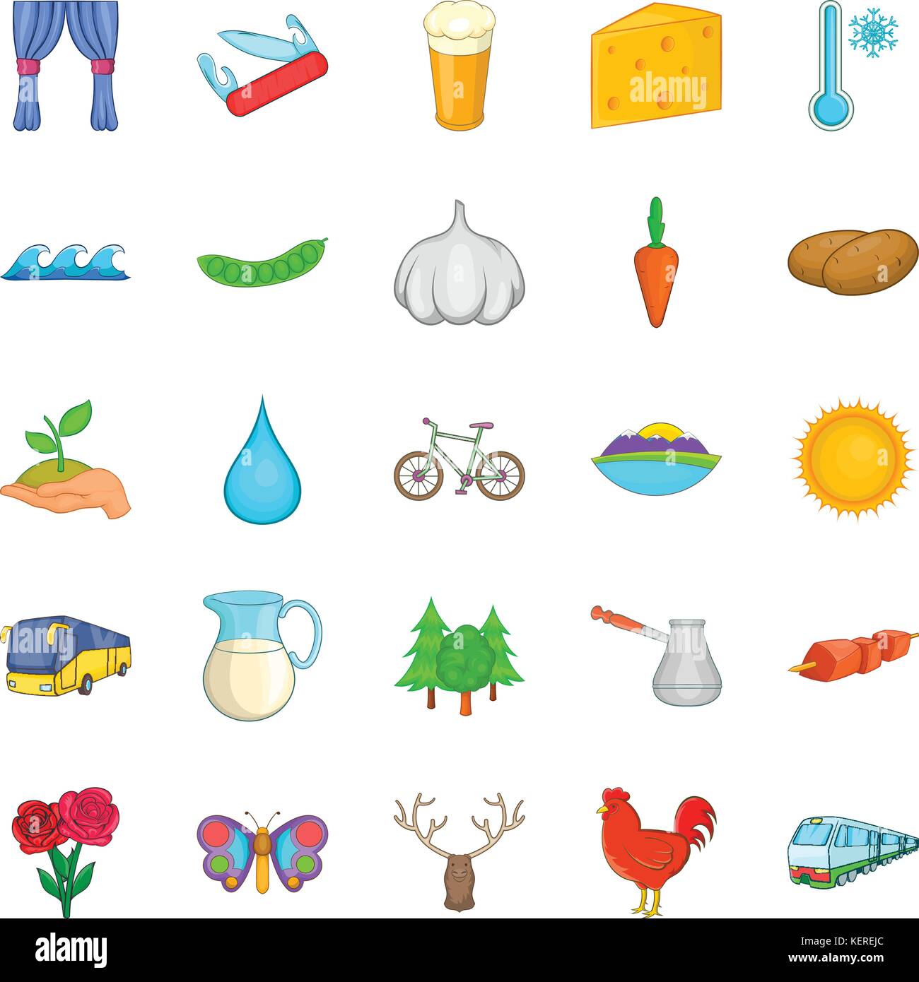 Manor house icons set, cartoon style Stock Vector Image & Art - Alamy