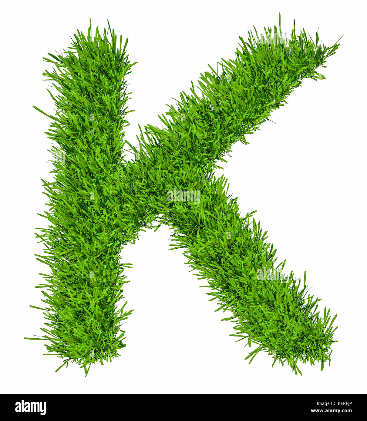 Letter of grass alphabet. 3d illustration Stock Photo - Alamy