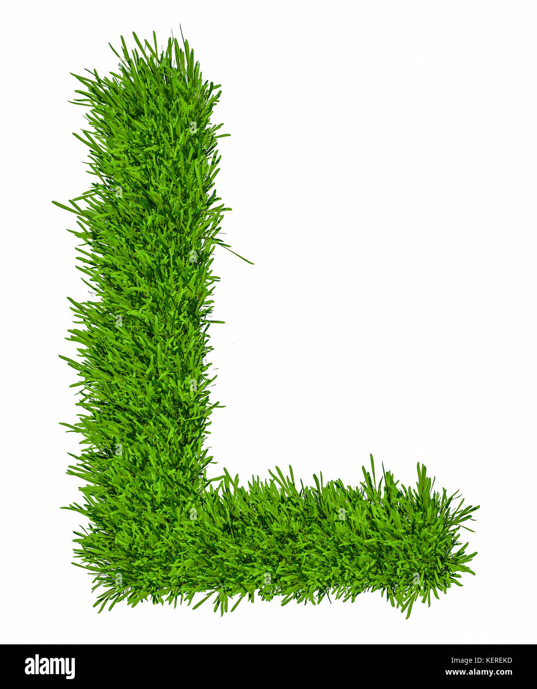 Letter of grass alphabet. 3d illustration Stock Photo - Alamy