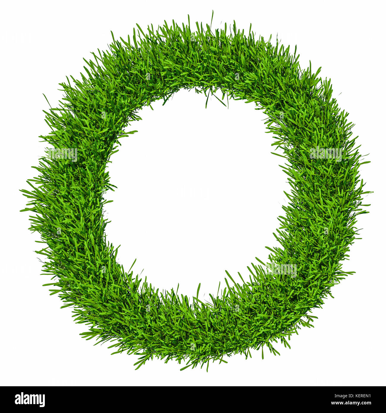 Letter of grass alphabet. 3d illustration Stock Photo - Alamy