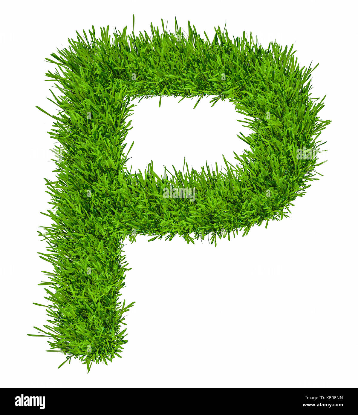 Letter of grass alphabet. 3d illustration Stock Photo - Alamy