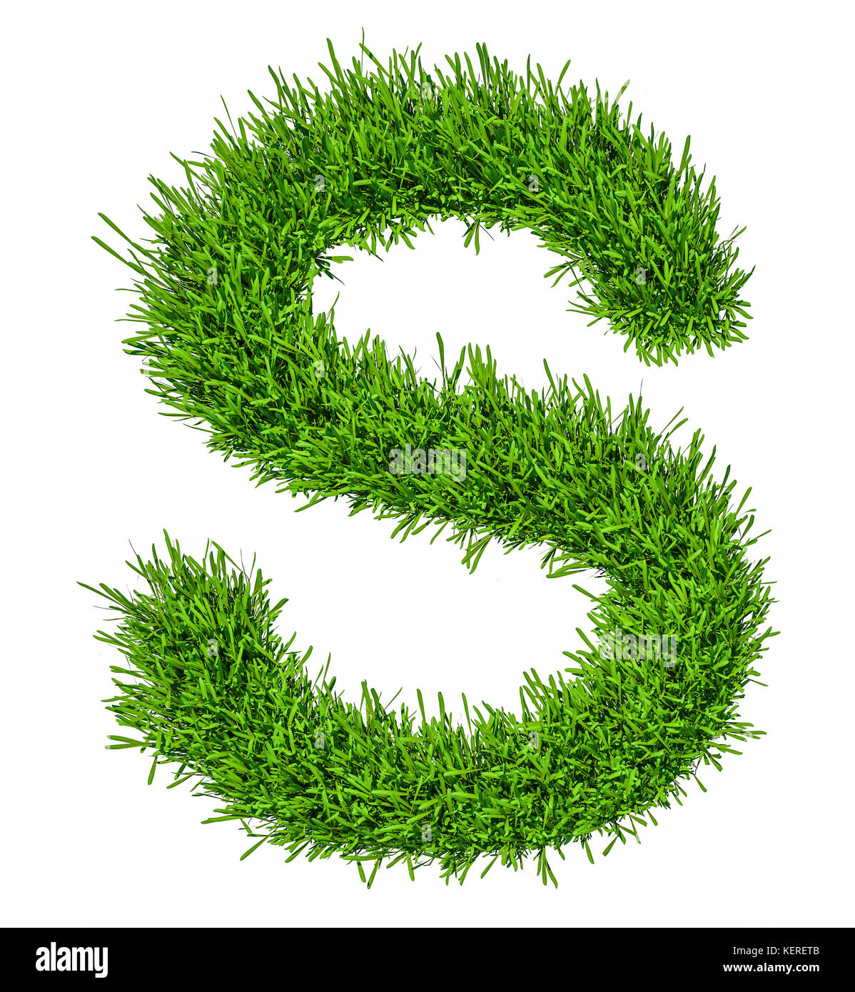 Letter of grass alphabet. 3d illustration Stock Photo - Alamy