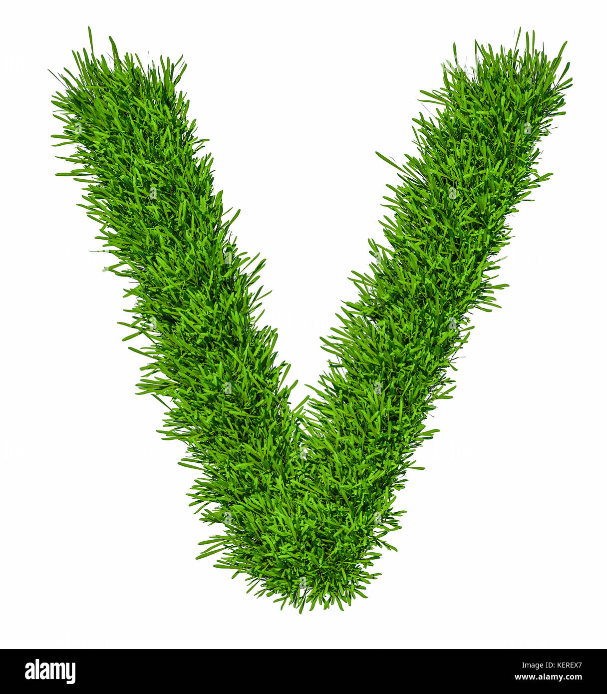 Letter of grass alphabet. 3d illustration Stock Photo - Alamy