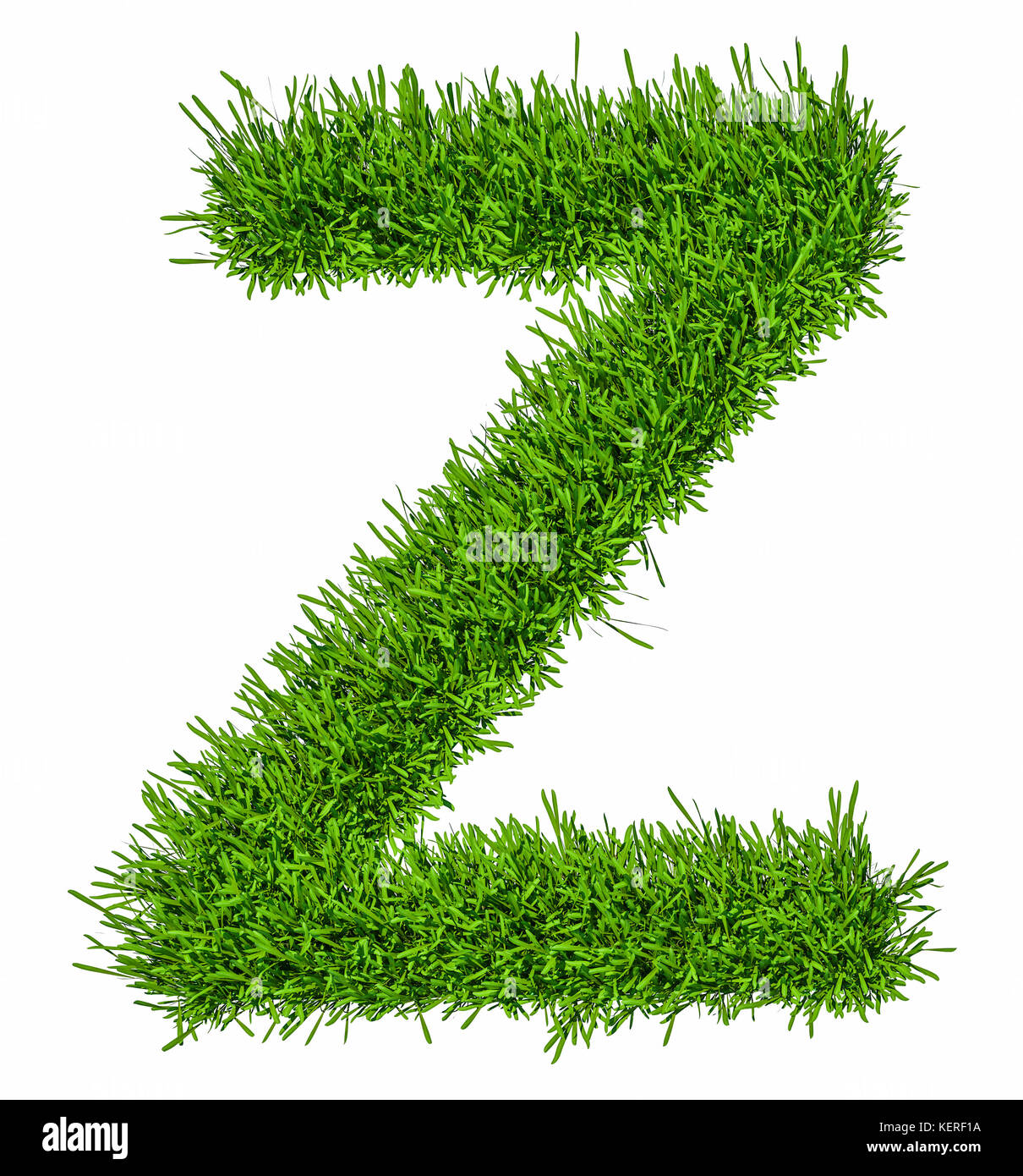 Letter of grass alphabet. 3d illustration Stock Photo - Alamy