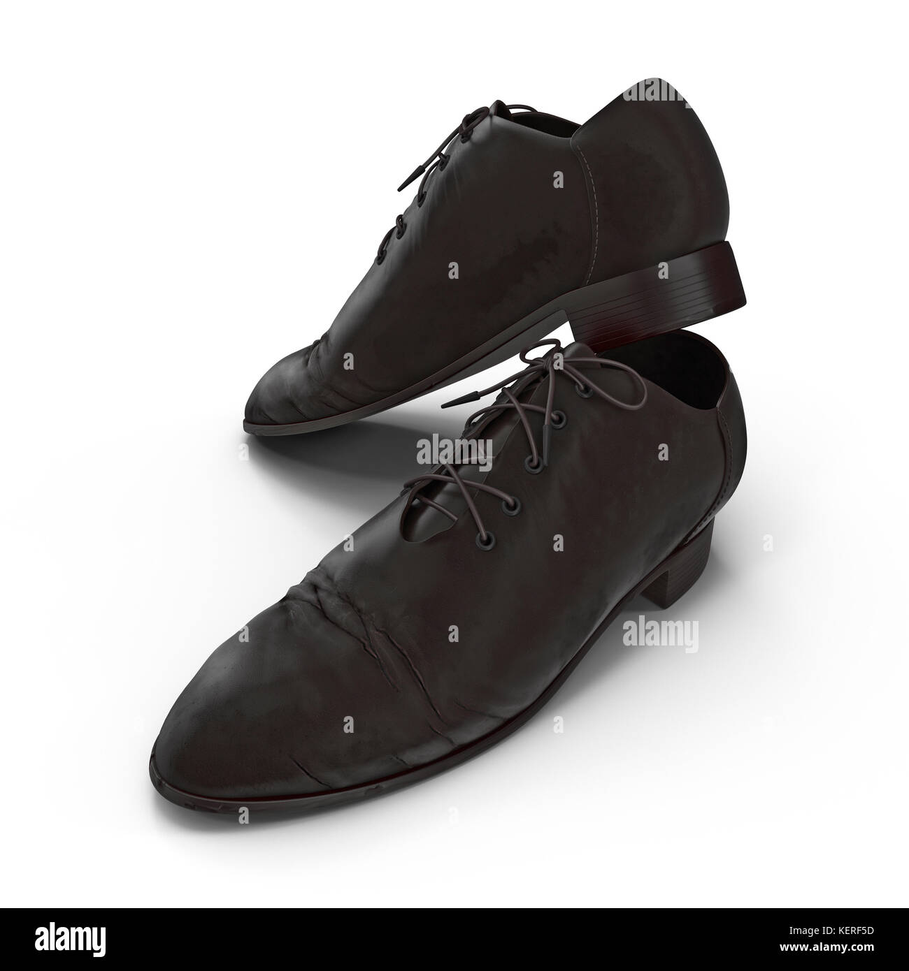 Used men shoes isolatd on white 3D Illustration Stock Photo - Alamy