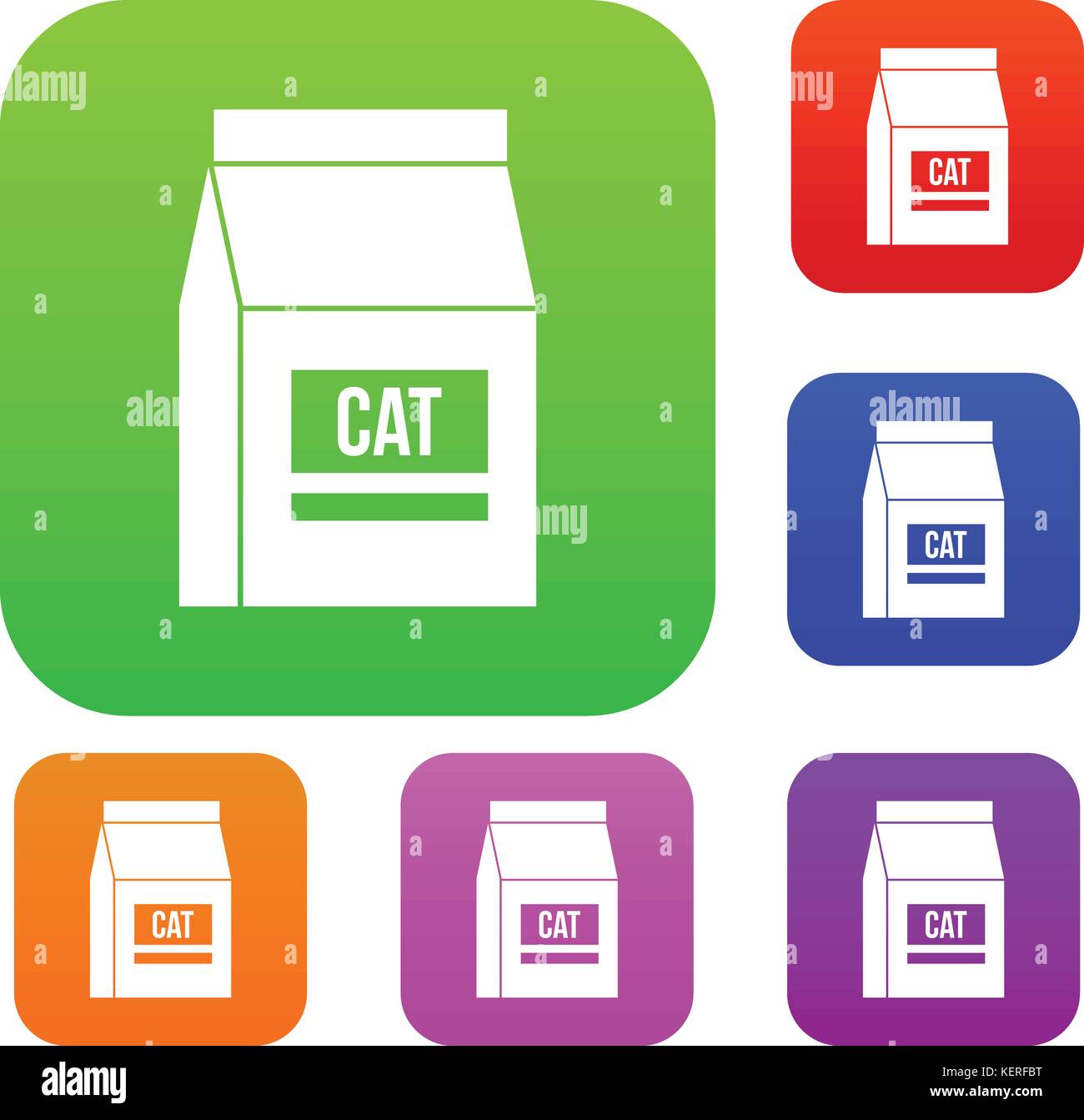 Cat food bag set color collection Stock Vector Image & Art - Alamy