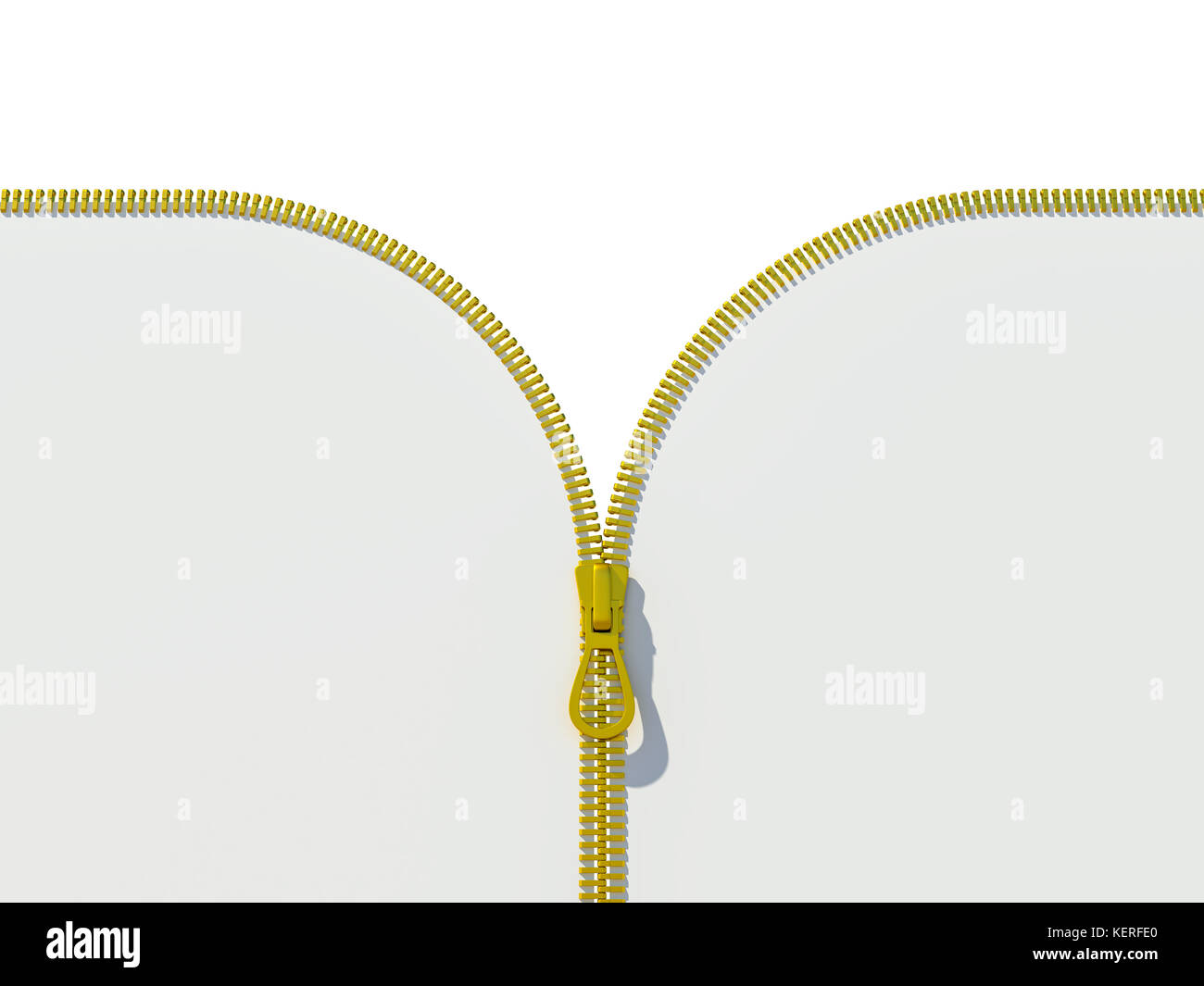 Opened zipper revealing a white background Stock Photo - Alamy