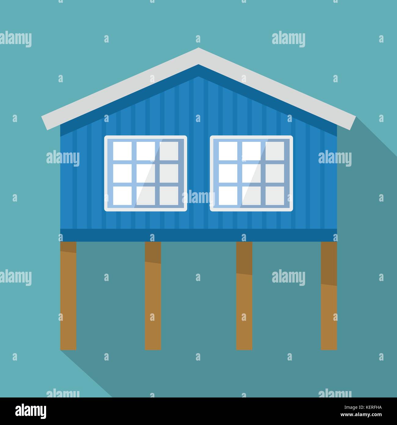 Stilt house icon, flat style Stock Vector Image & Art - Alamy