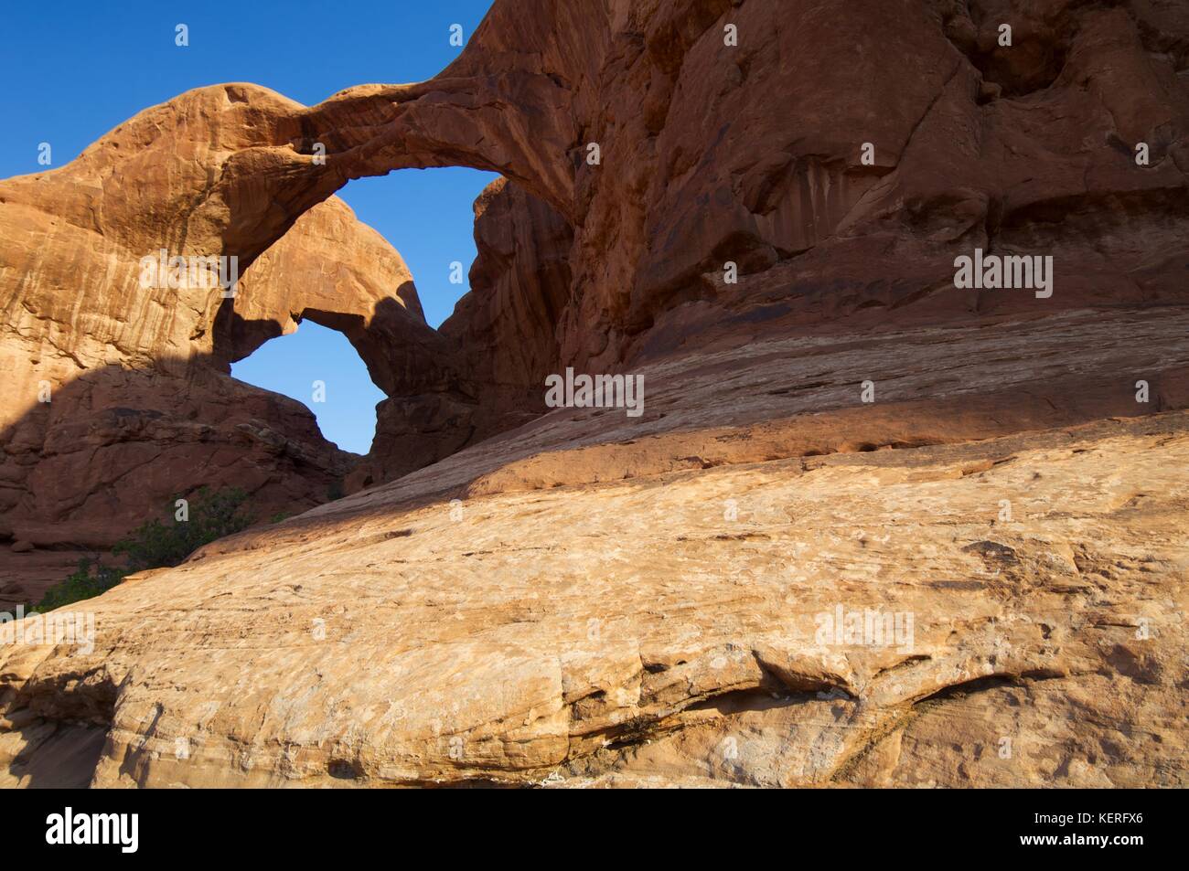 Triple Arches in Arches National Park, Utah, United States Stock Photo ...