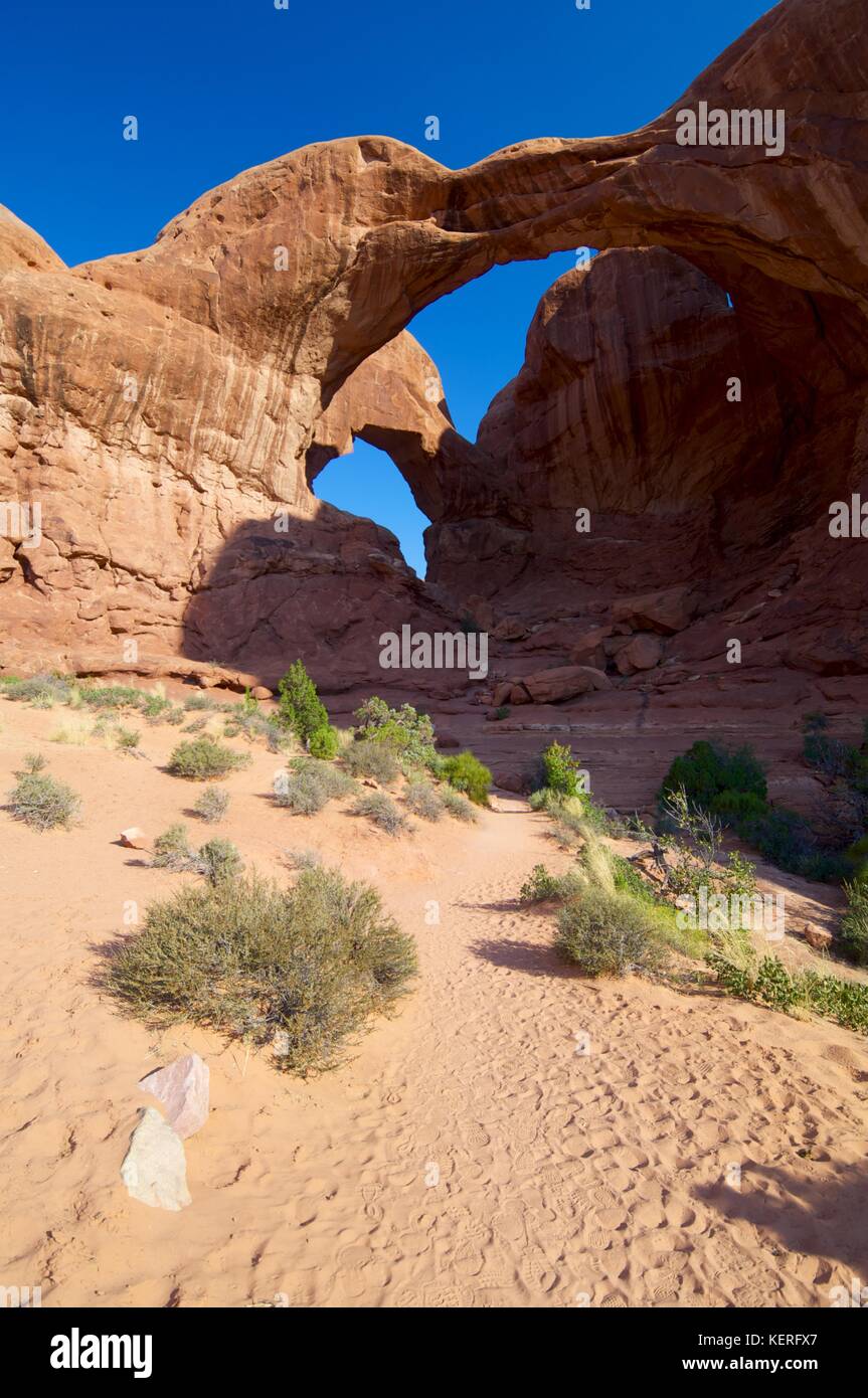Triple Arches in Arches National Park, Utah, United States Stock Photo ...