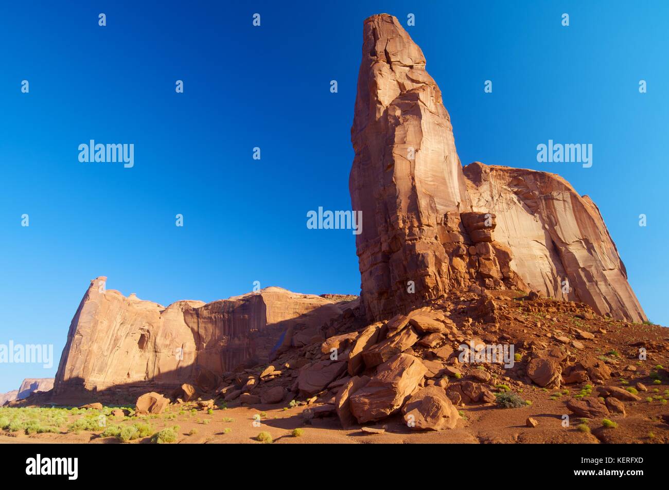 Sandstone tower in Monument Valley, Navajo Tribal Park, Usa Stock Photo ...