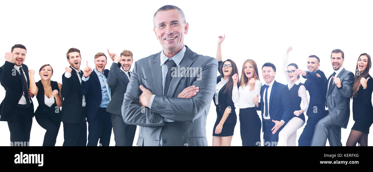 happy successful business team isolated on white background Stock Photo ...