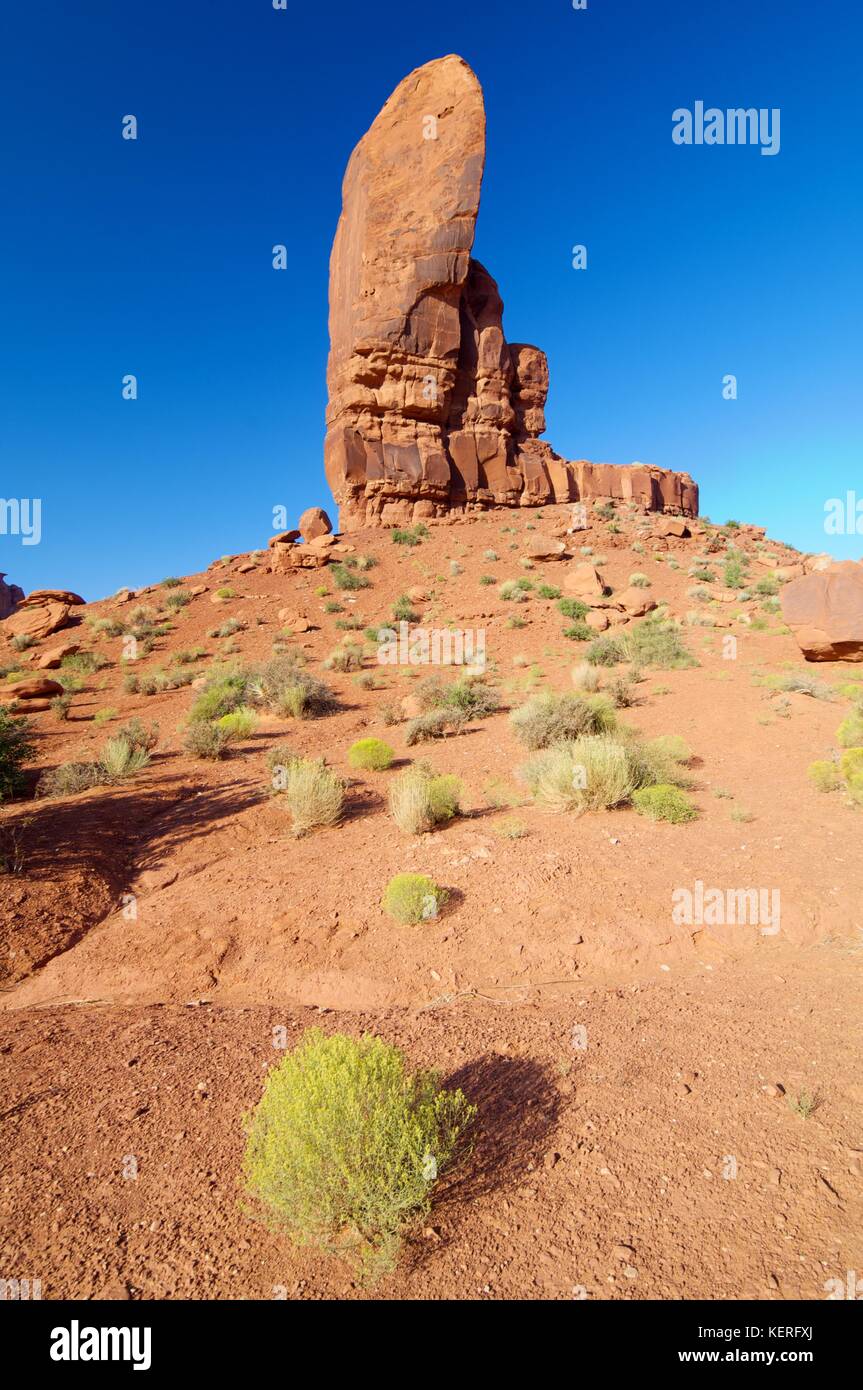 Sandstone tower in Monument Valley, Navajo Tribal Park, Usa Stock Photo ...