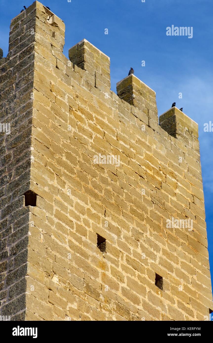 Castle in Sadaba with beauty sky in Saragossa, Aragon, Spain Stock ...