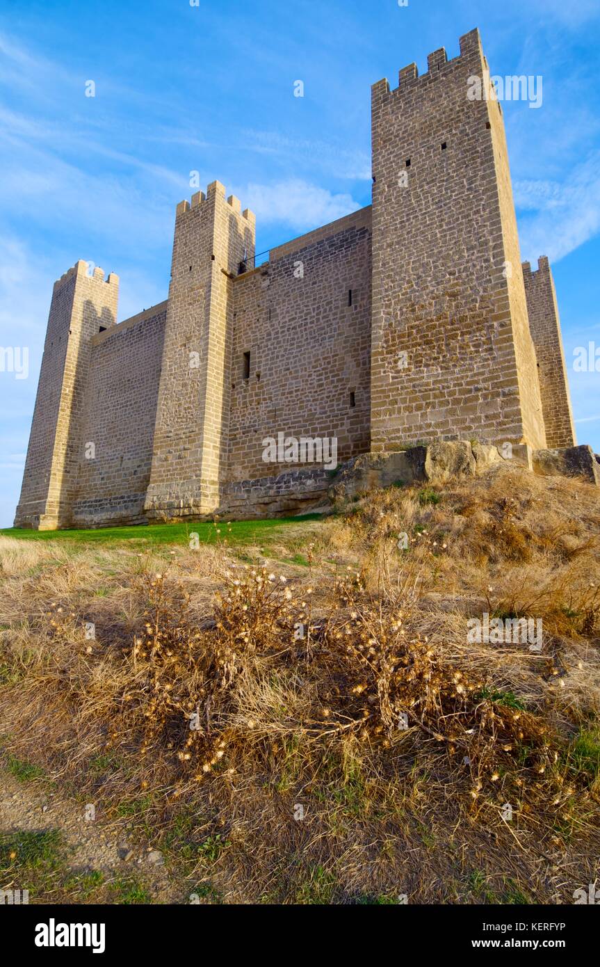 Castle in Sadaba with beauty sky in Saragossa, Aragon, Spain Stock ...