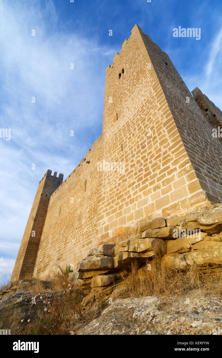 Castle in Sadaba with beauty sky in Saragossa, Aragon, Spain Stock ...