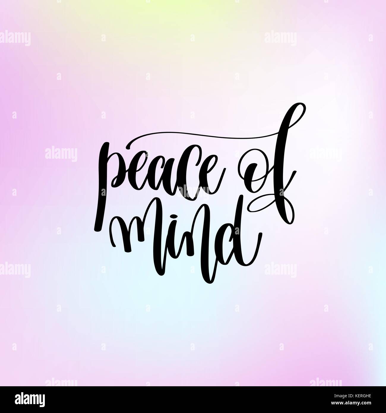 peace of mind hand lettering motivation and inspiration Stock Vector ...