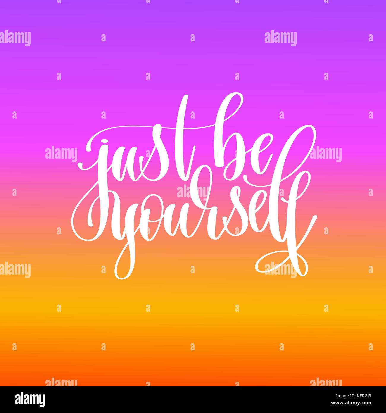 just be yourself hand lettering motivation and inspiration Stock Vector ...