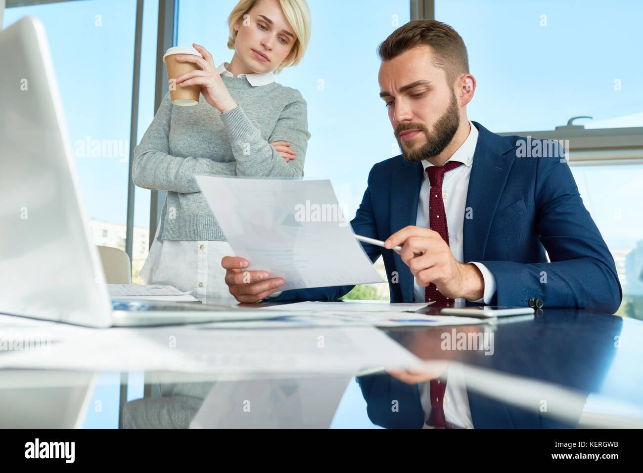 Concentrated Colleagues at Work Stock Photo - Alamy