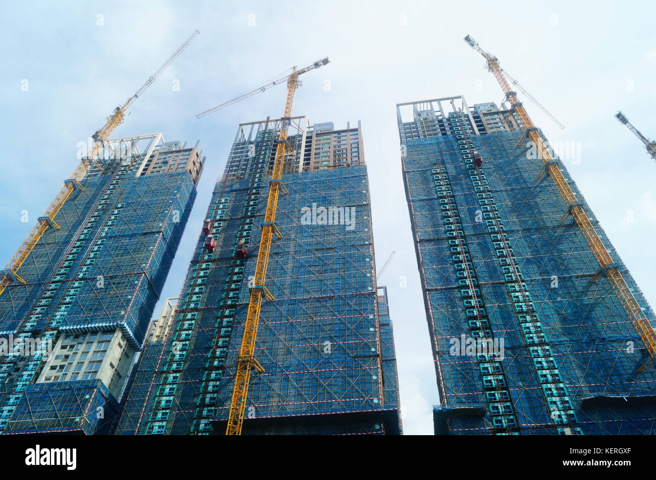 Residential buildings under construction, in Shenzhen, China Stock ...