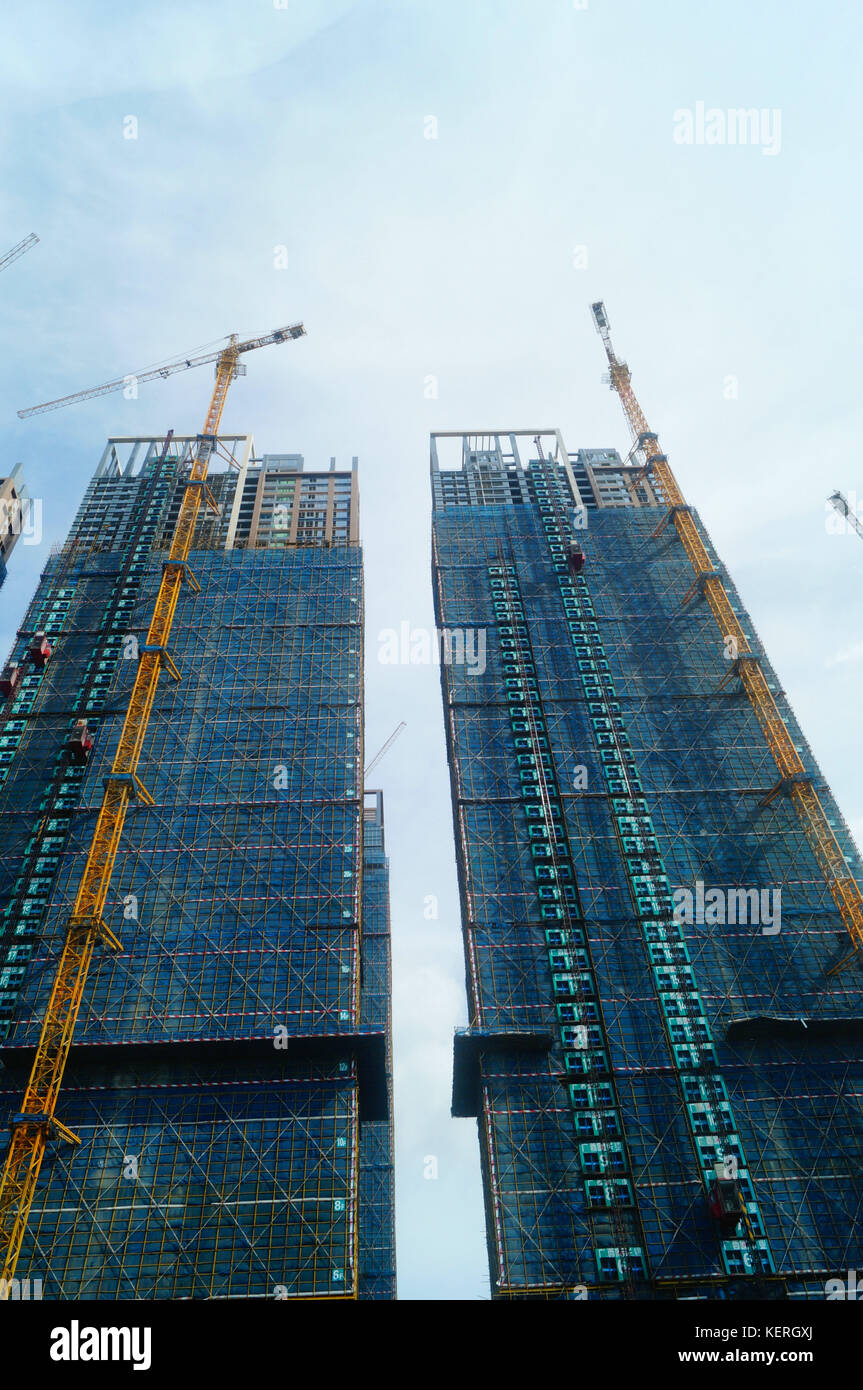 Residential buildings under construction, in Shenzhen, China Stock ...