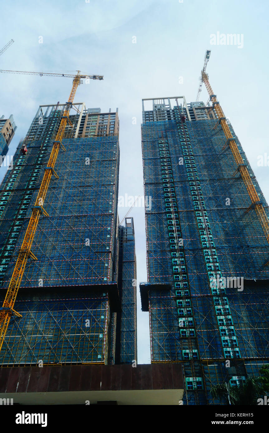 Residential buildings under construction, in Shenzhen, China Stock ...