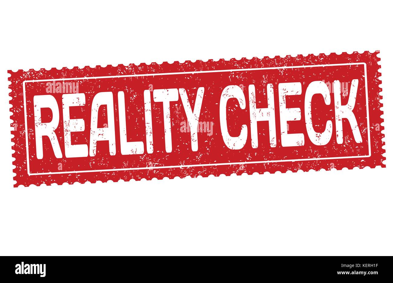 Reality check grunge rubber stamp on white background, vector ...
