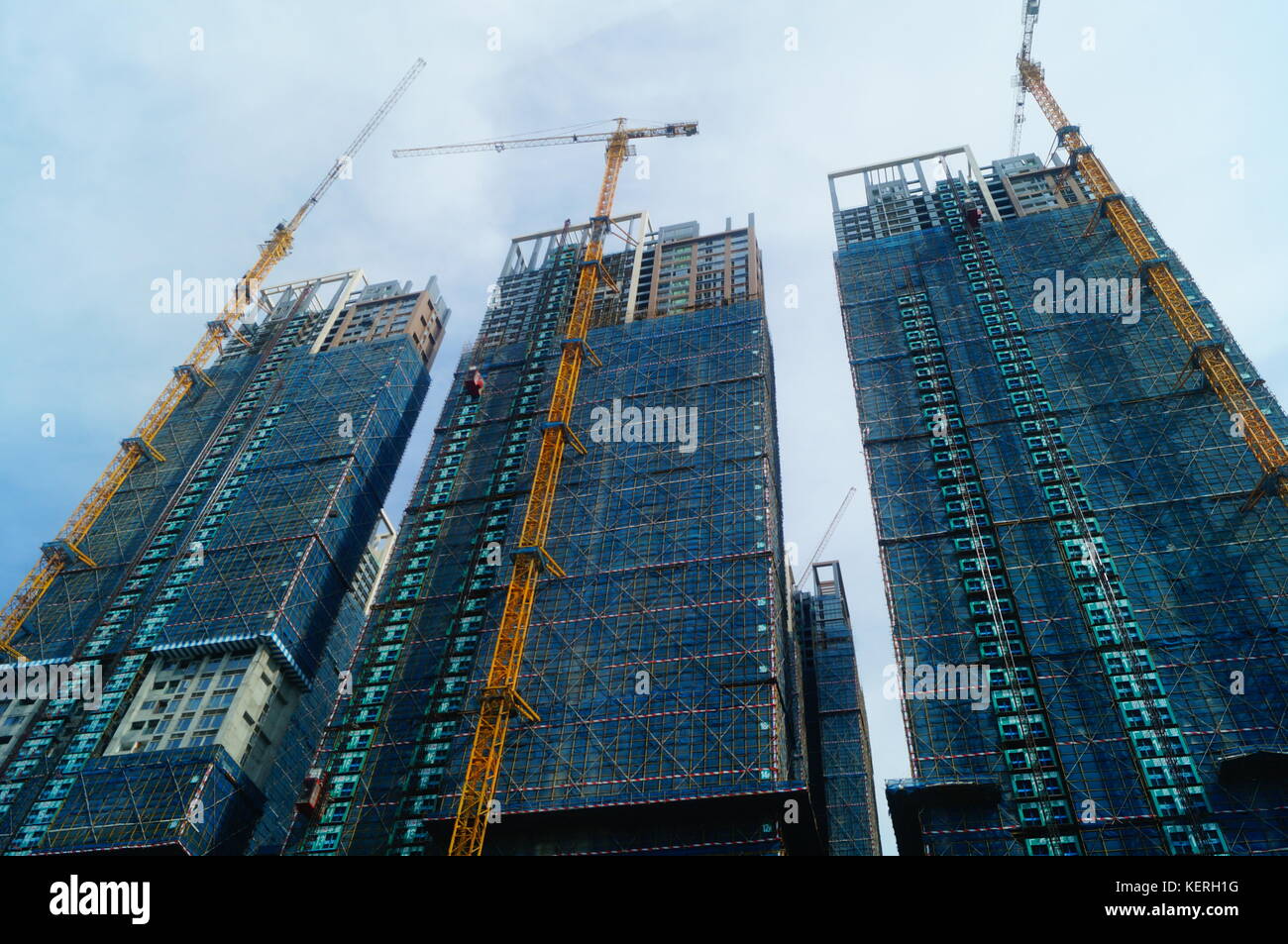 Residential buildings under construction, in Shenzhen, China Stock ...