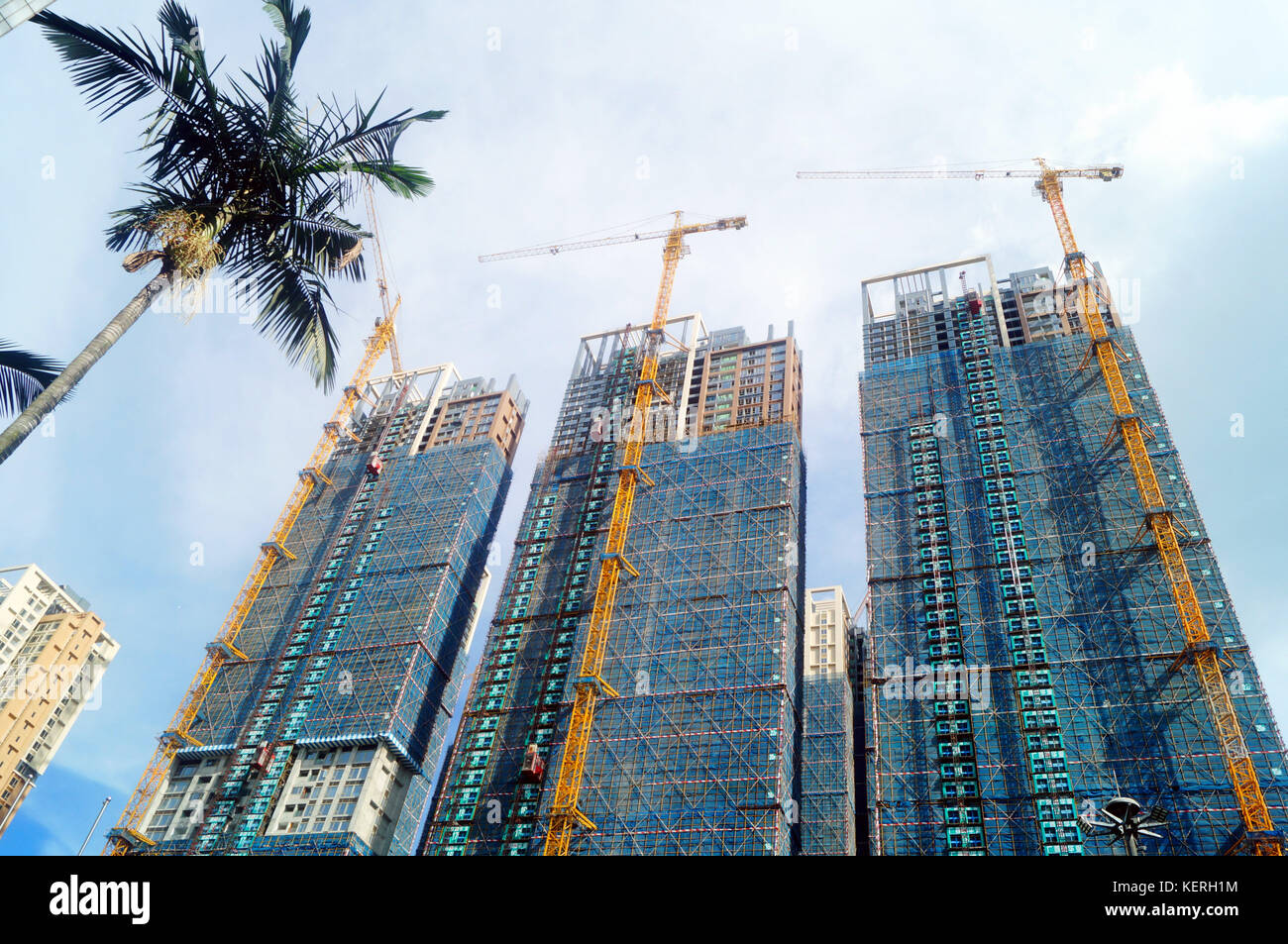 Residential buildings under construction, in Shenzhen, China Stock ...
