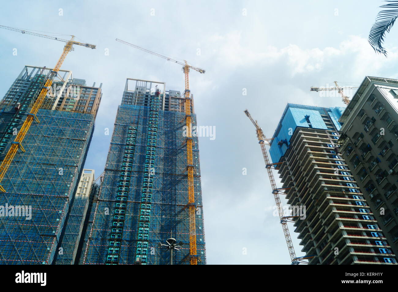 Residential buildings under construction, in Shenzhen, China Stock ...