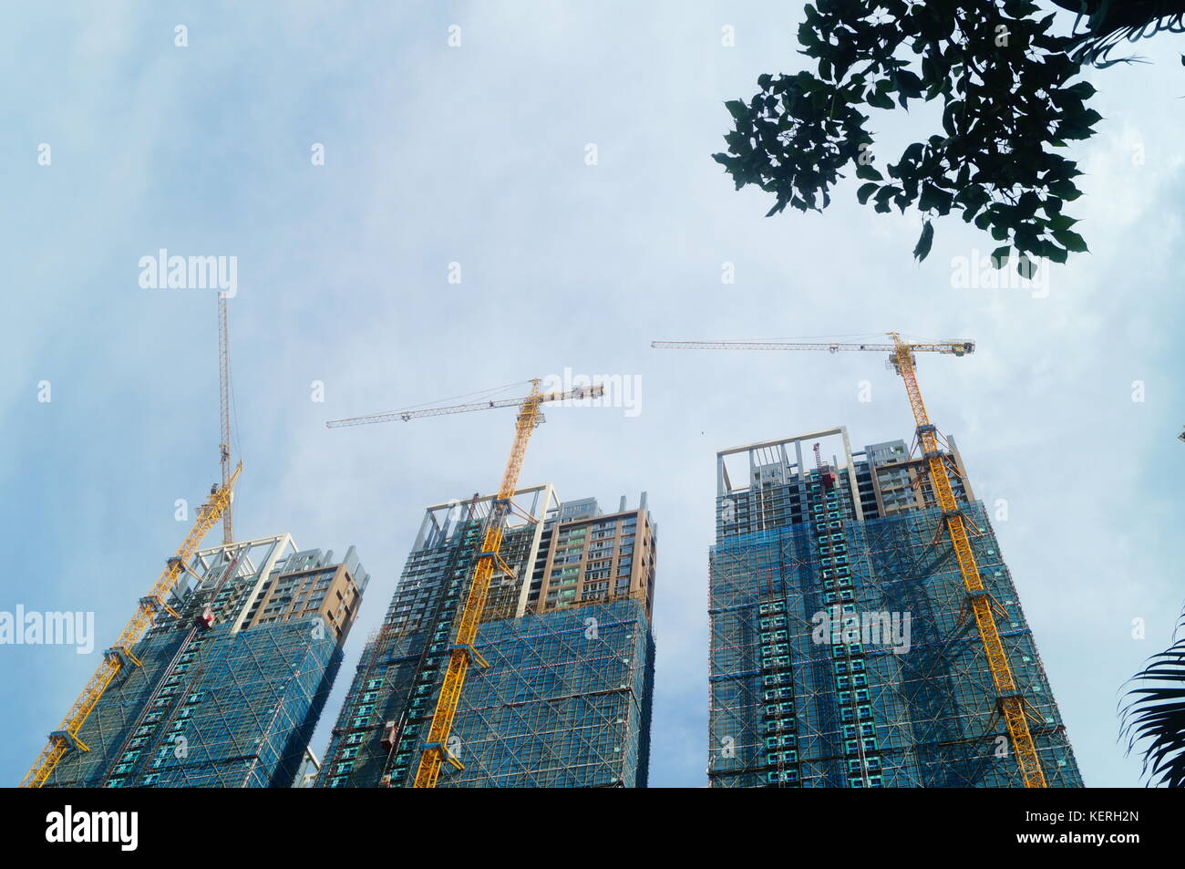 Residential buildings under construction, in Shenzhen, China Stock ...