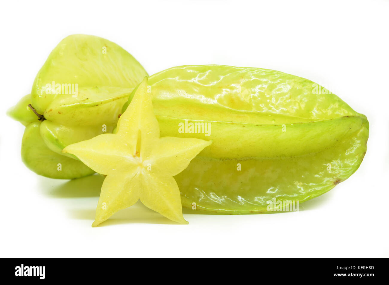 Star fruit carambola or star apple isolated on white background Stock ...