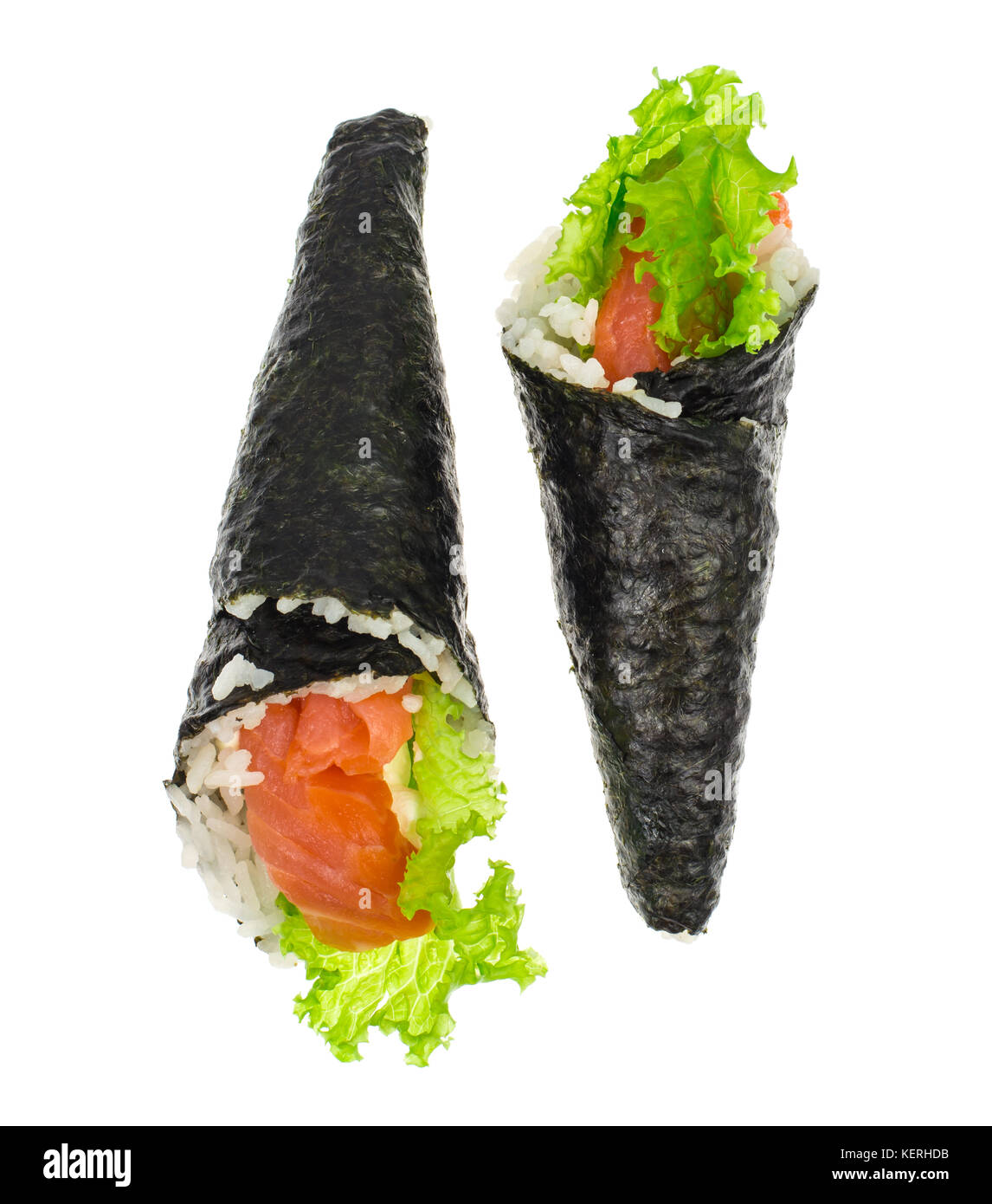 Sushi with salmon of cone Stock Photo - Alamy