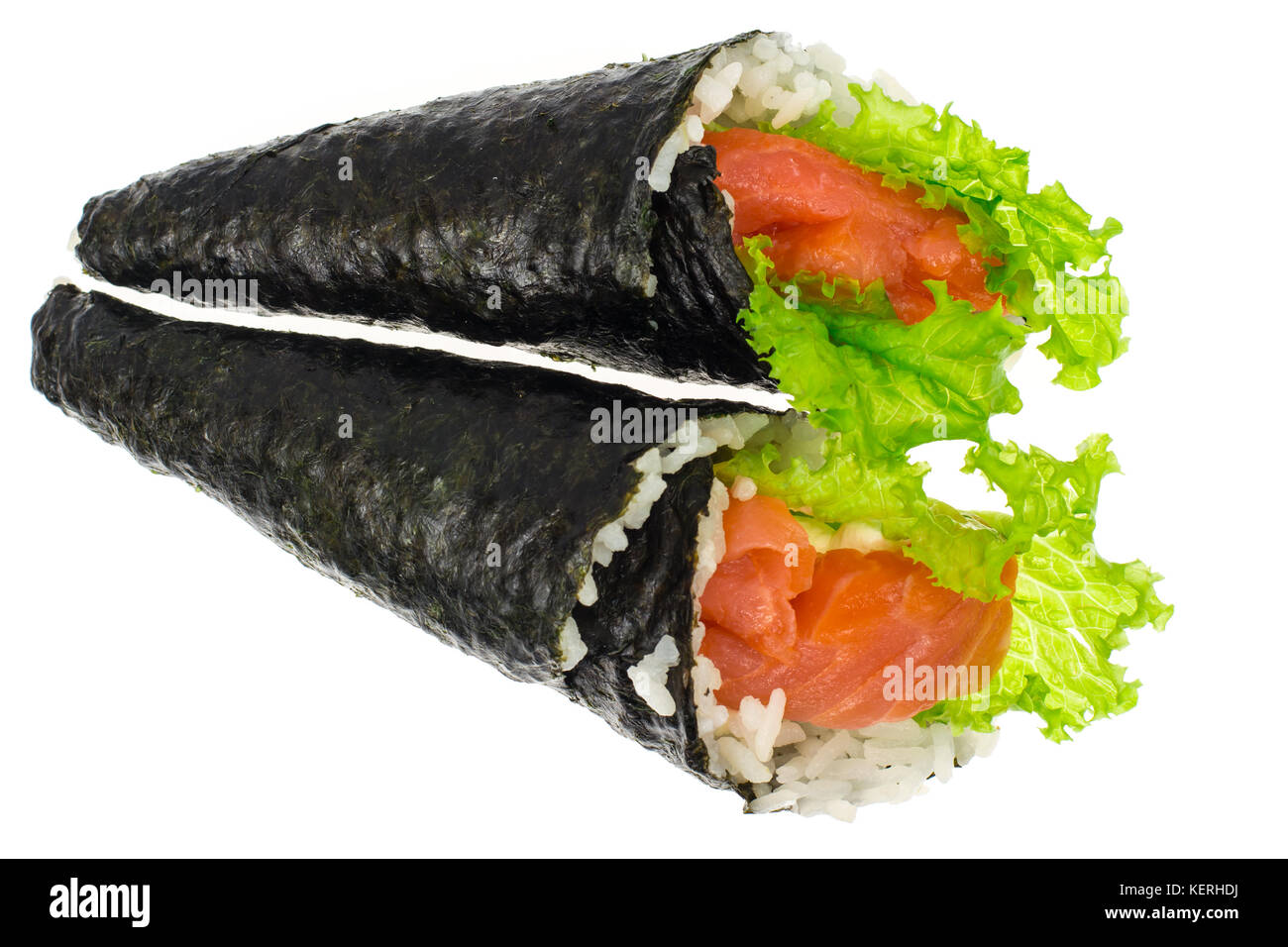 Sushi with salmon of cone Stock Photo - Alamy