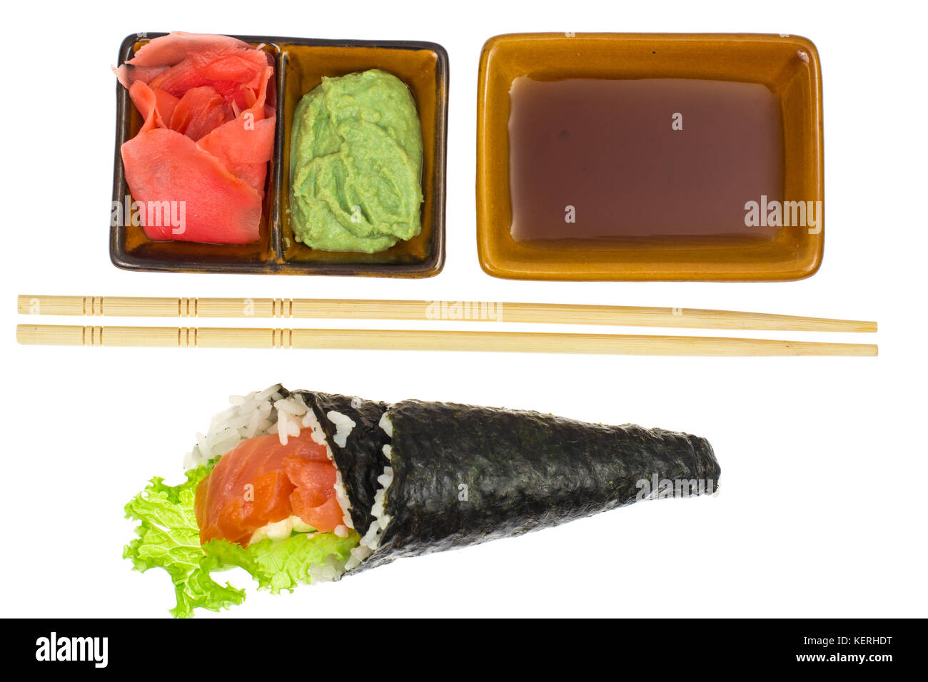 Sushi with salmon of cone Stock Photo - Alamy