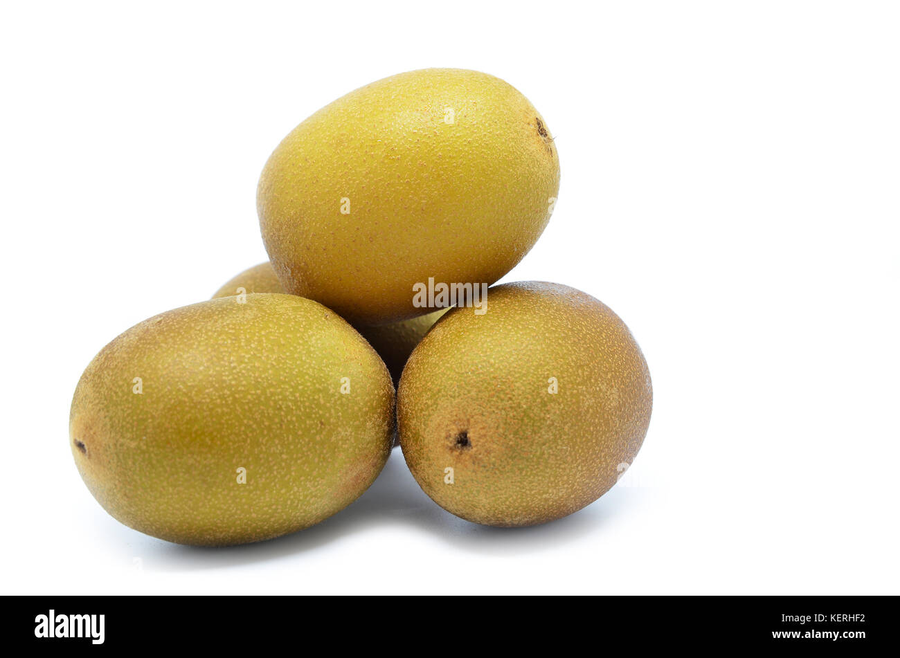 Whole yellow or gold kiwi fruit isolated on white background Stock ...