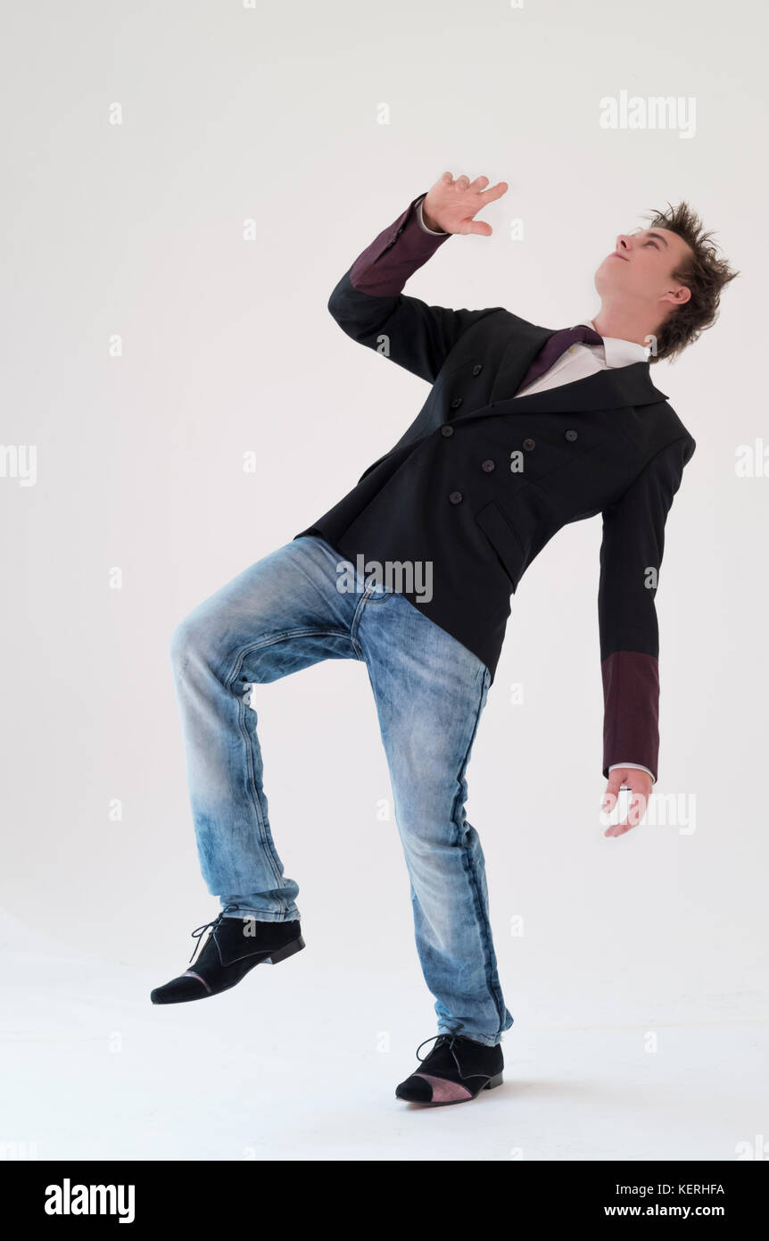 Crazy model have fun in studio Stock Photo - Alamy