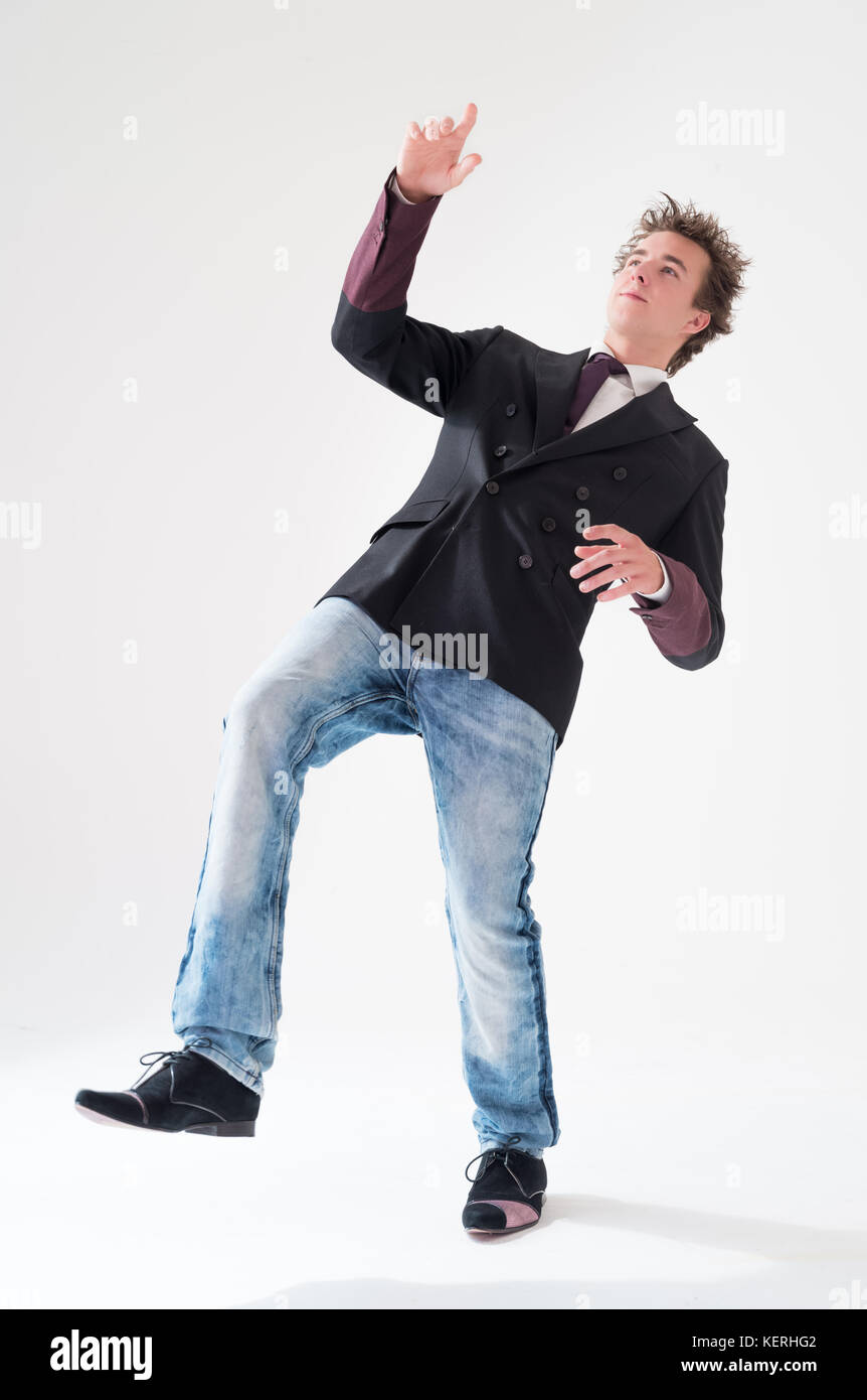 Crazy model have fun in studio Stock Photo - Alamy