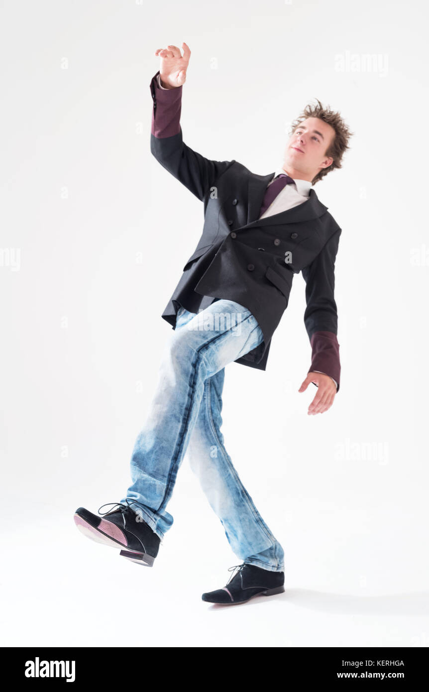 Crazy model have fun in studio Stock Photo - Alamy