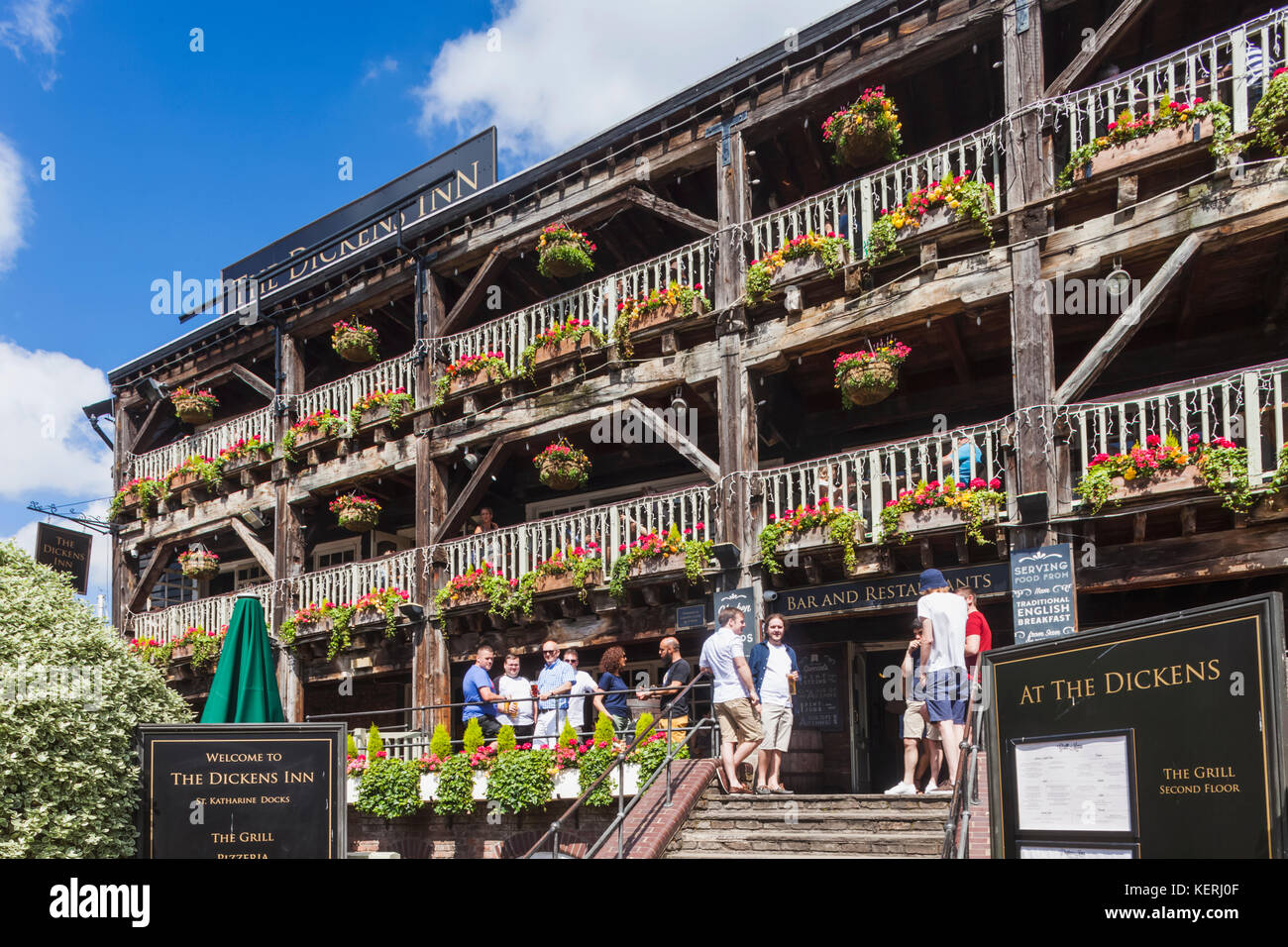 England, London, Tower Hamlets, St.Katharine Docks, The Dickens Inn Pub ...