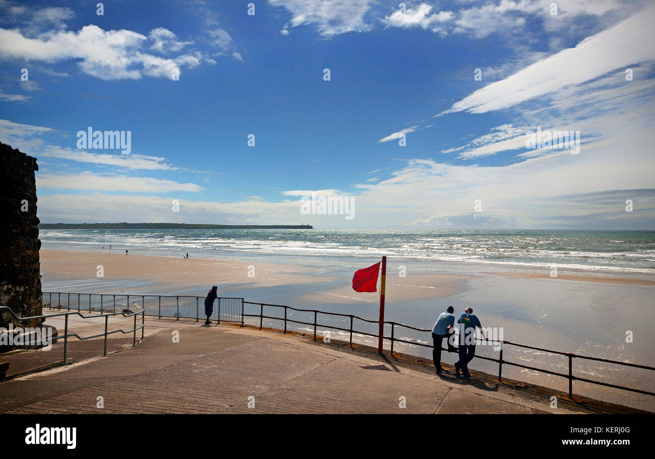 The Promenade Beach and distant Brownstown Head, Tramore, County ...