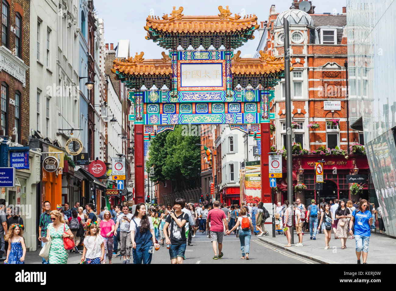 England, London, Leicester Square, Chinatown, Chinese Gate Stock Photo - Alamy