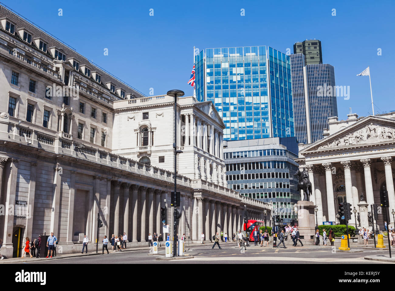 England, London, City of London, Bank of England and Threadneedle ...