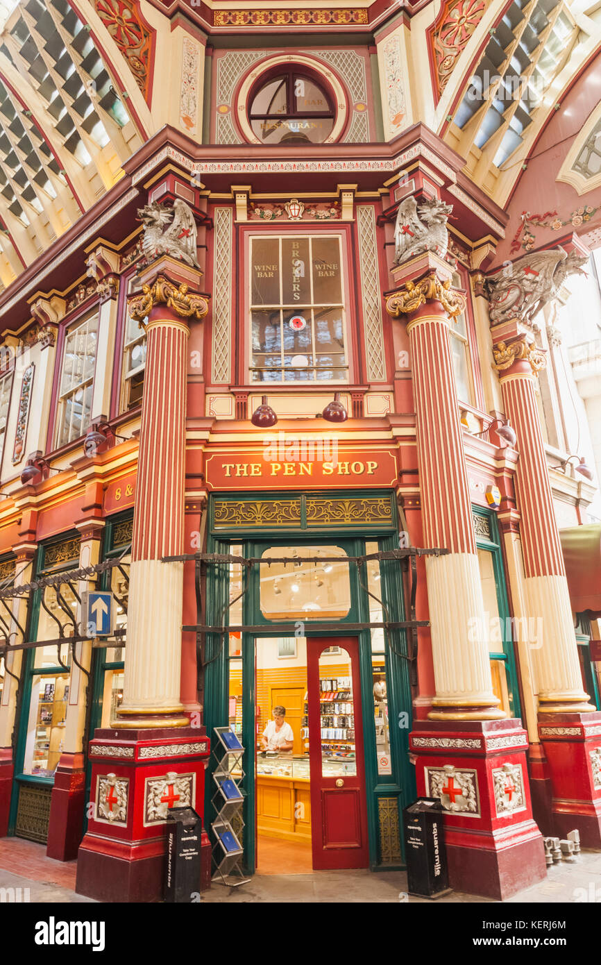 England, London, City of London, Leadenhall Market, The Pen Shop Stock ...