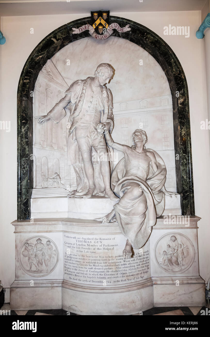 England, London, Southwark, Guys Hospital, Guys Hospital Chapel, Grave ...
