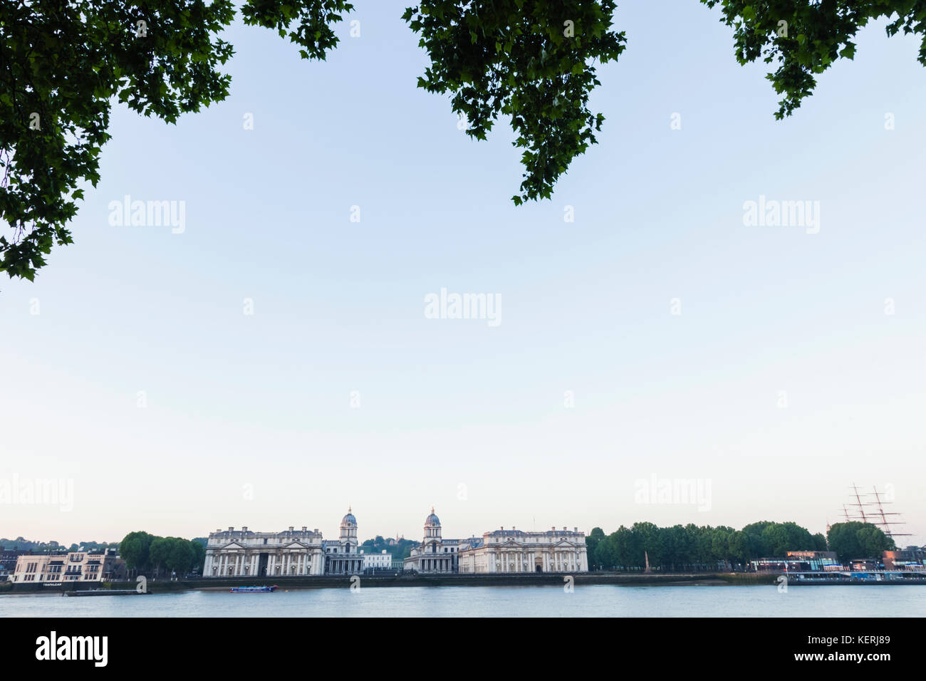 England, London, Greenwich, River Thames and Greenwich Skyline Stock ...