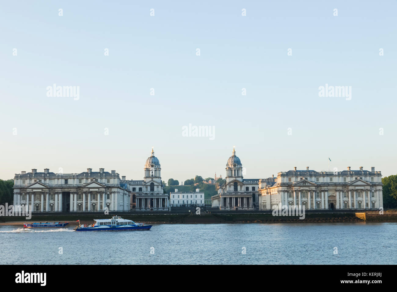 England, London, Greenwich, River Thames and Greenwich Skyline Stock ...